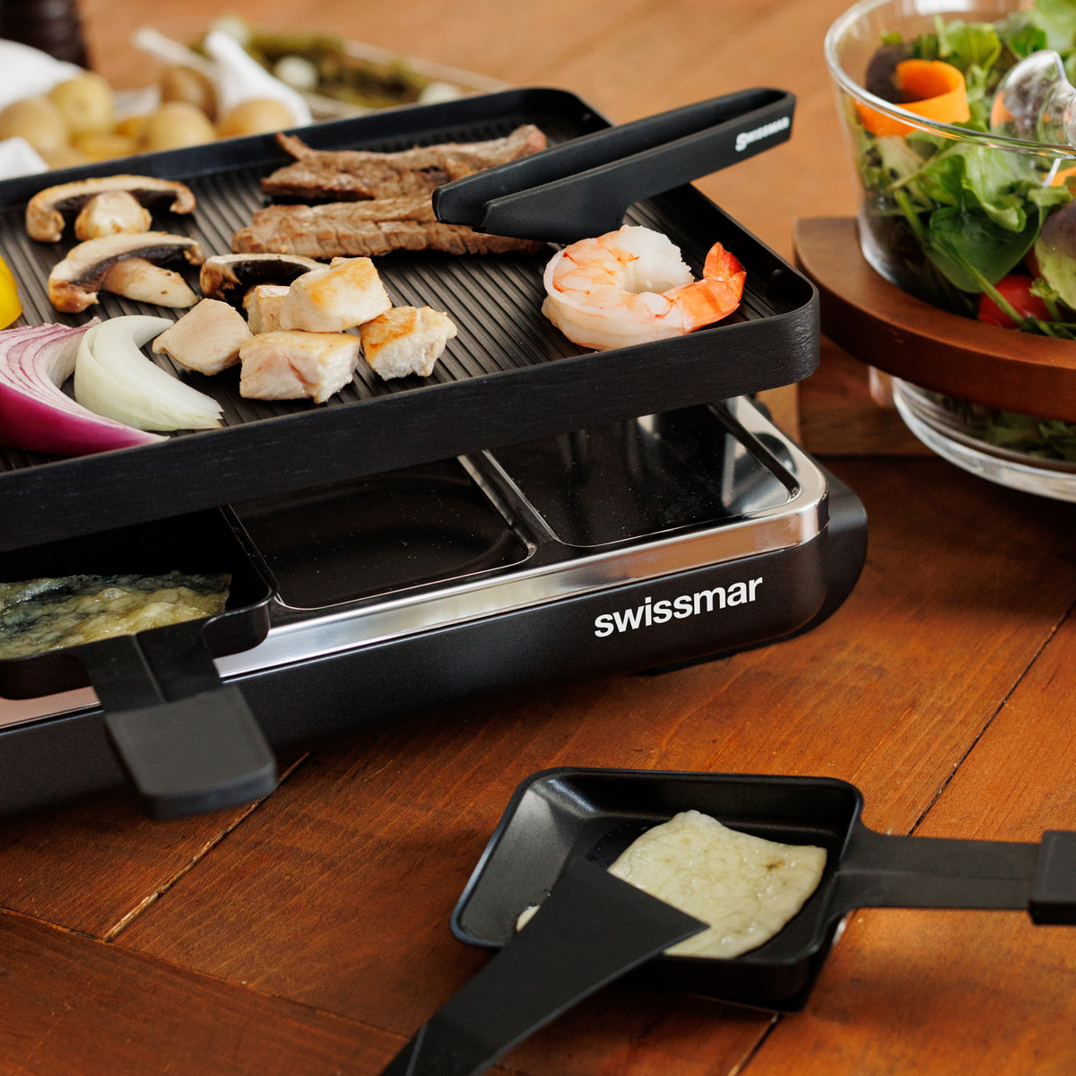 Classic Red Cast Iron Raclette Party Grill